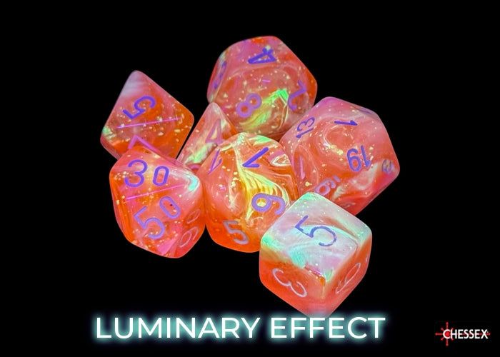 Chessex: Festive - Dahlia/White Luminary - Polyhedral 7-Die Set (CHX27 ...