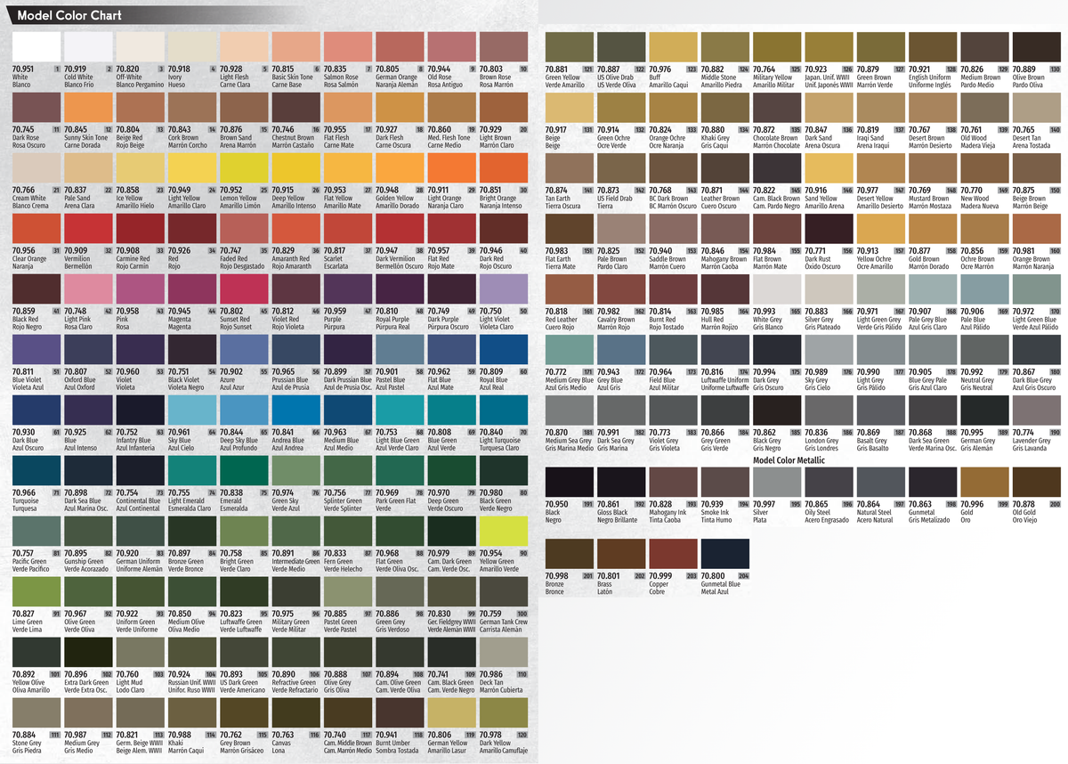 Vallejo Model Color - EZ-Buy Bundle (all 204 Model Color paints in new ...