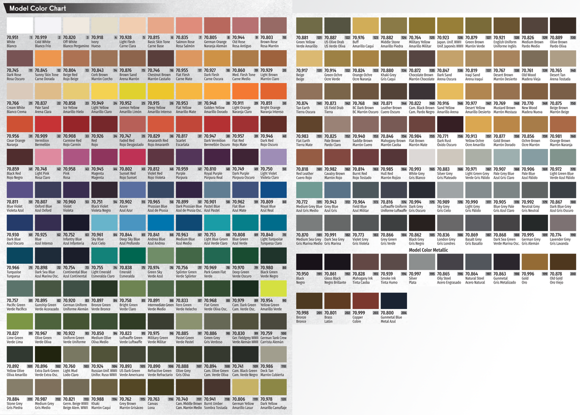 Vallejo Model Color - EZ-Buy Bundle (all 204 Model Color paints in new ...